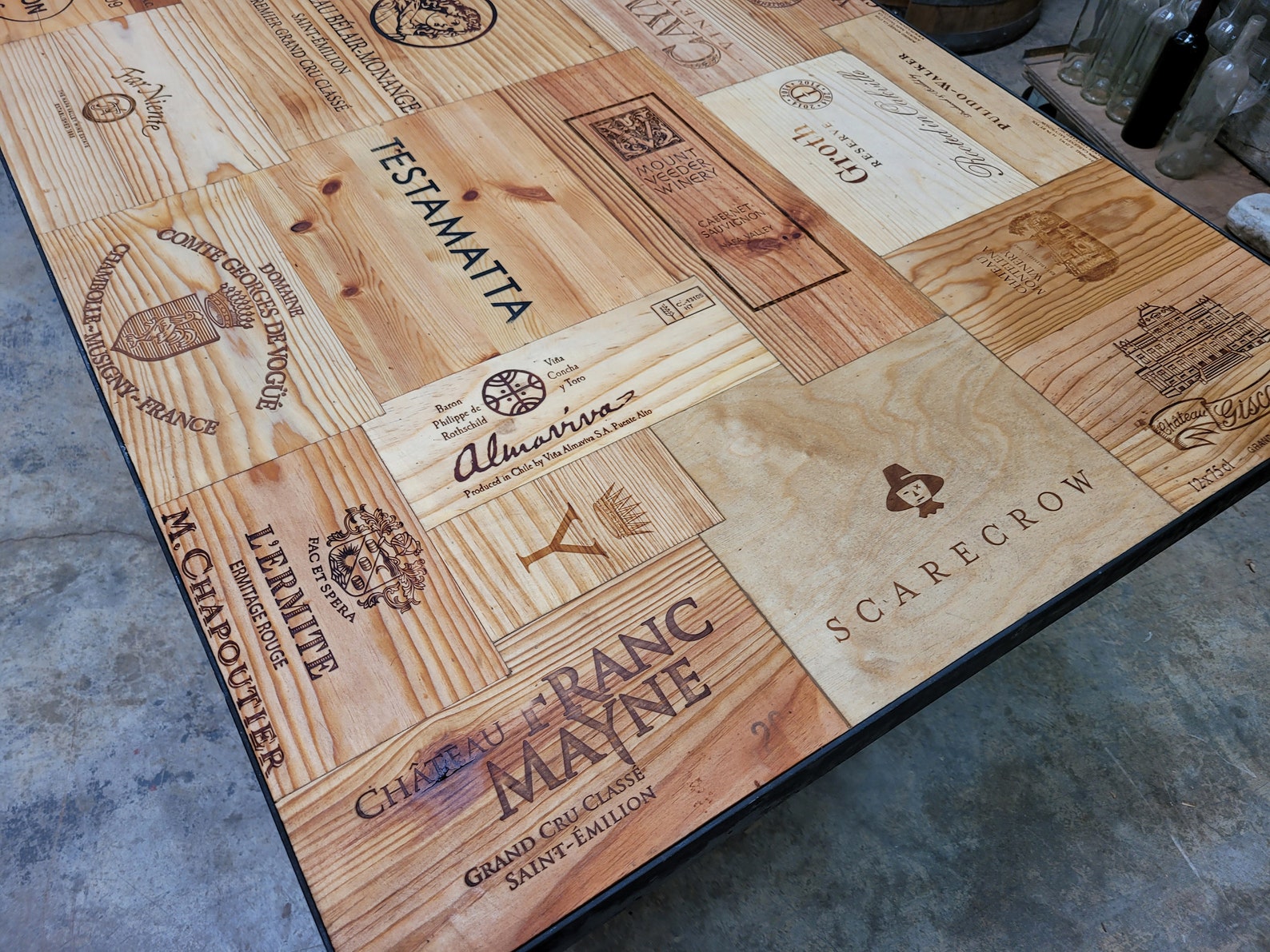 Wine Crate Dining Table Batang Made From Reclaimed Wine | Etsy