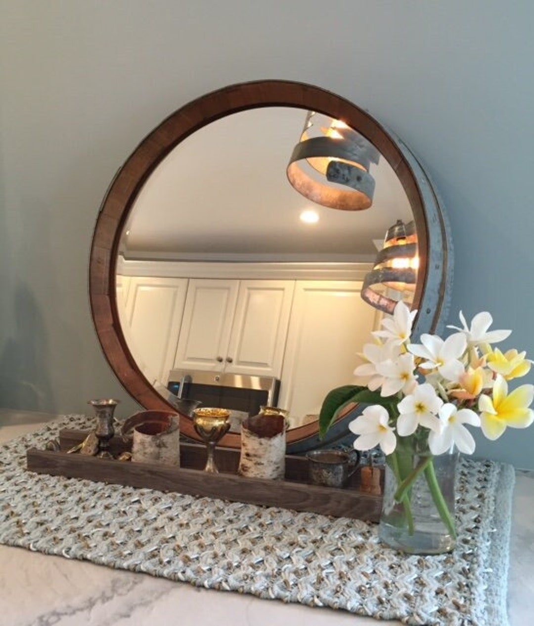 Wine Barrel Mirror Corisande Made From Retired Napa Wine Barrels 100% ...