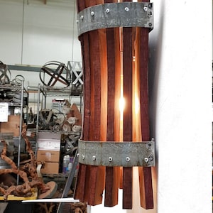 Wine Barrel Wall Sconce Kata Made From Retired California Etsy