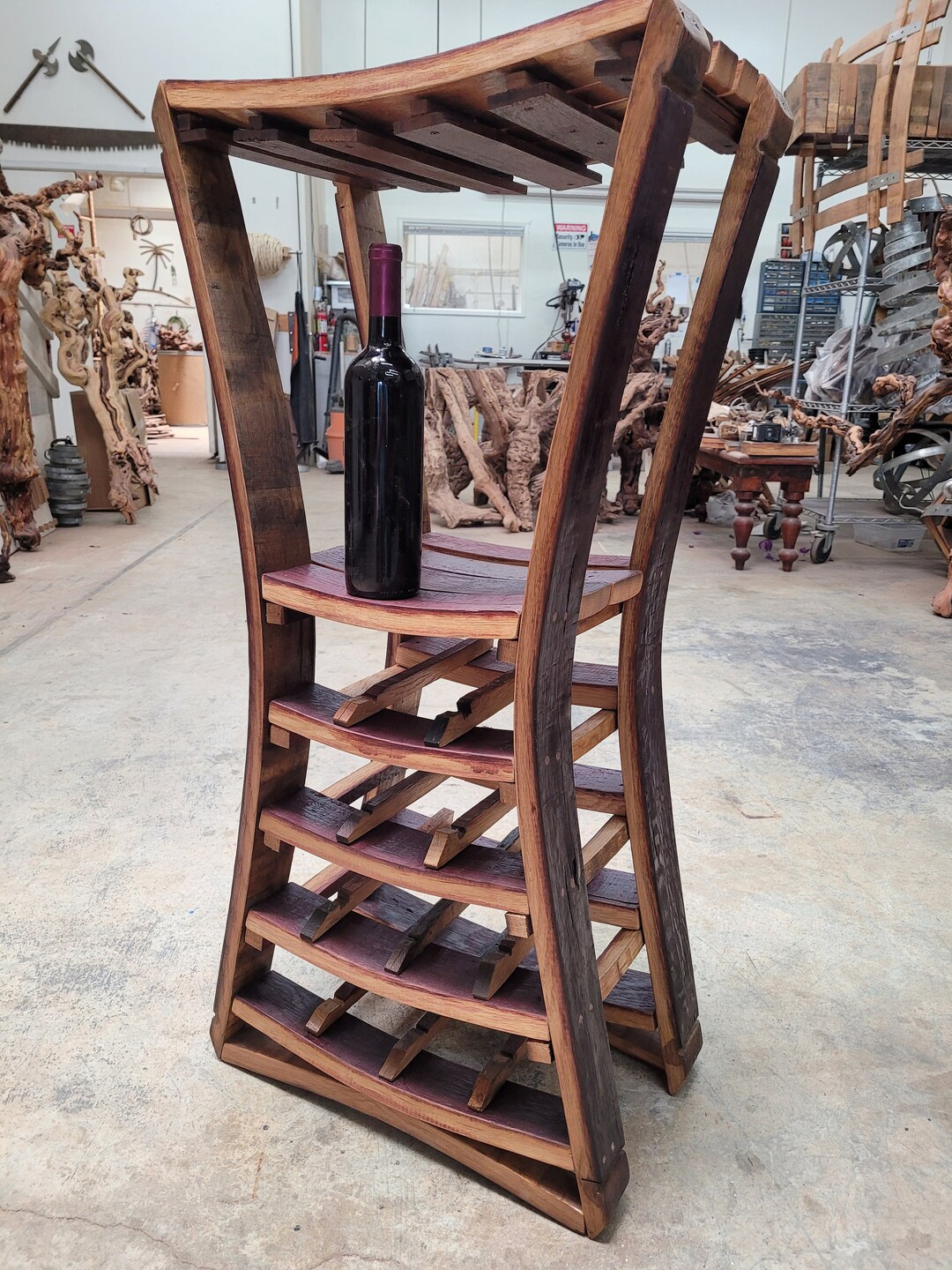 SALE Large Narrow Wine and Glass Rack Estrecho Made From - Etsy