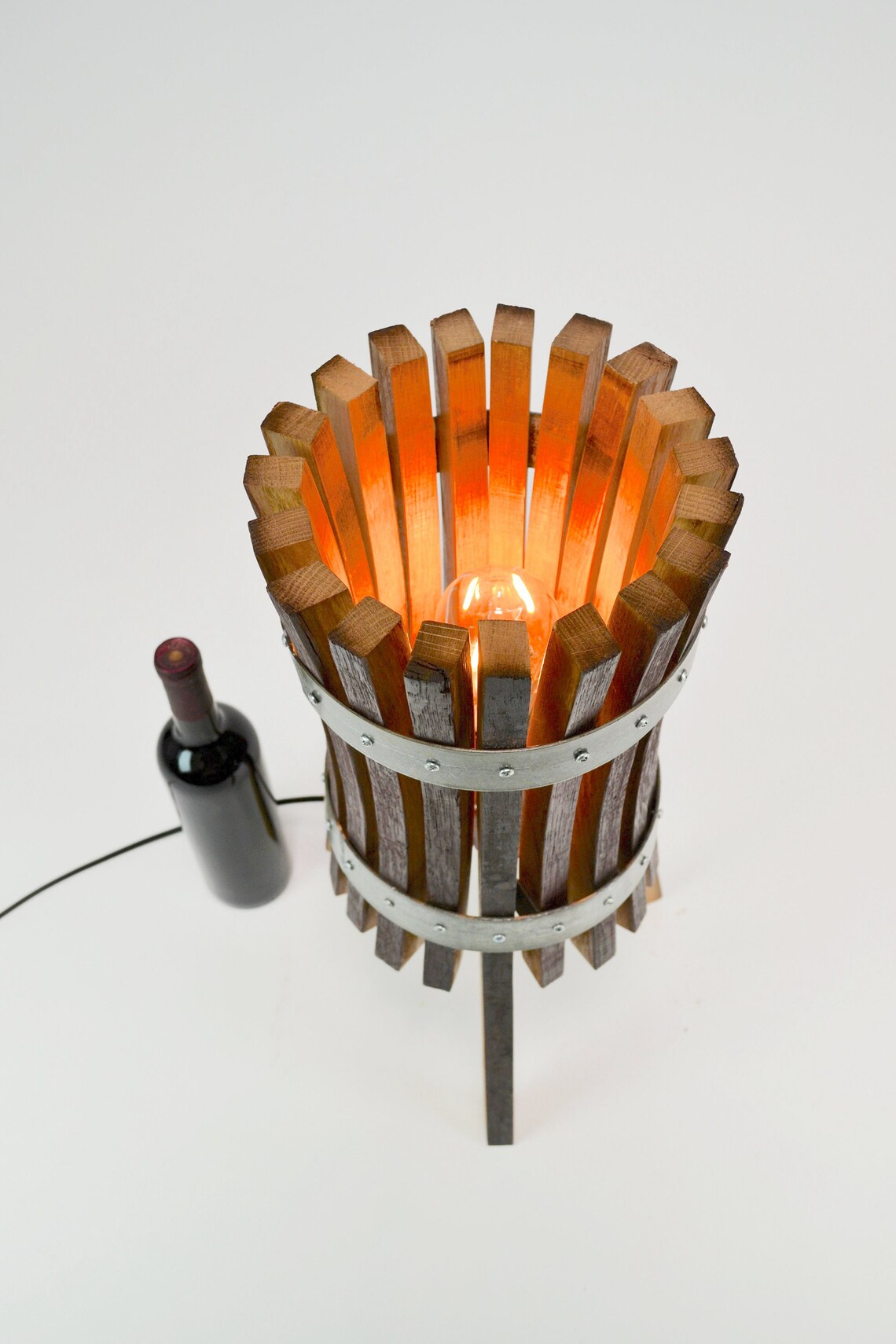 Wine Barrel Desk Lamp Varju Made From Reclaimed California - Etsy