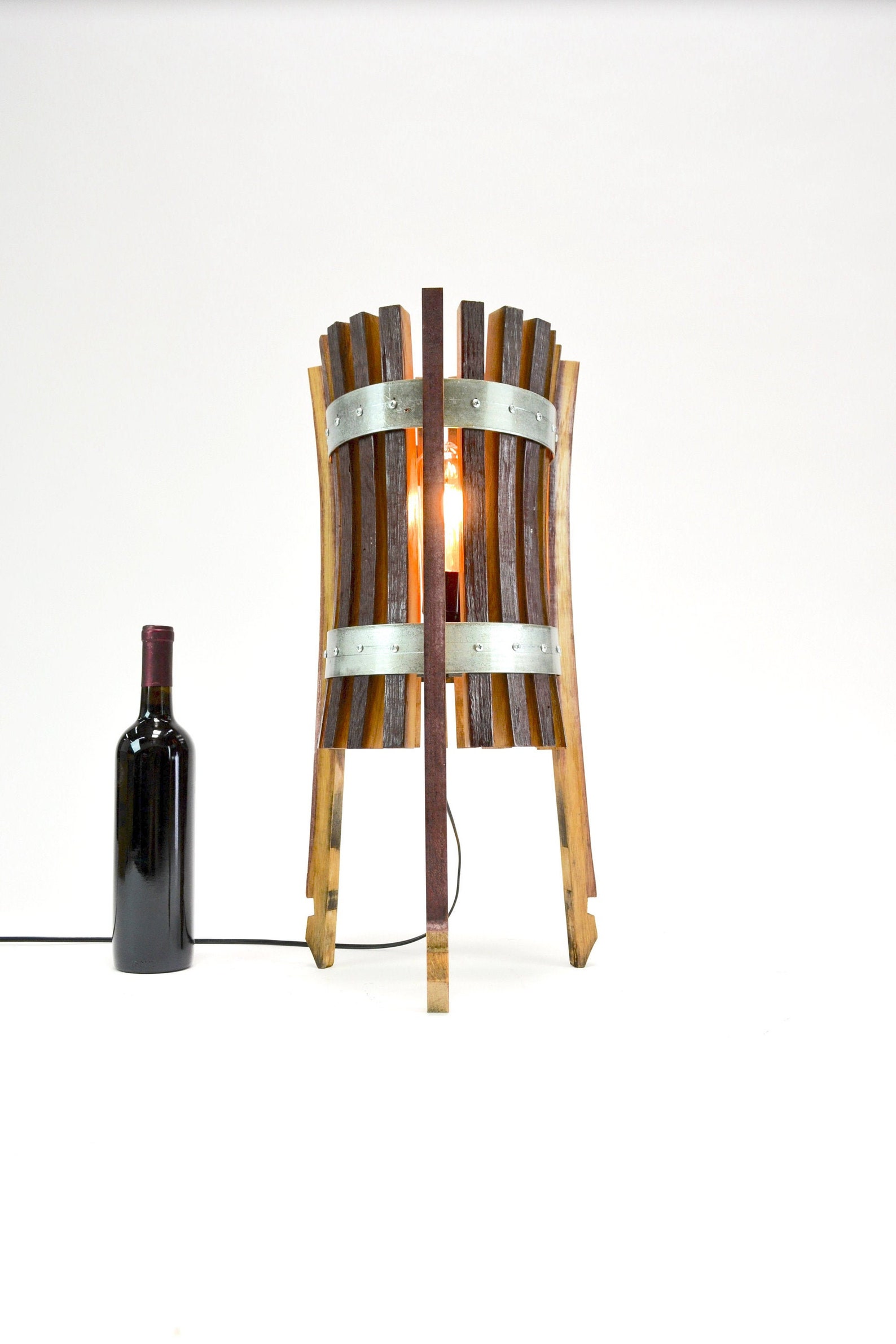 Wine Barrel Desk Lamp Varju Made From Reclaimed California - Etsy
