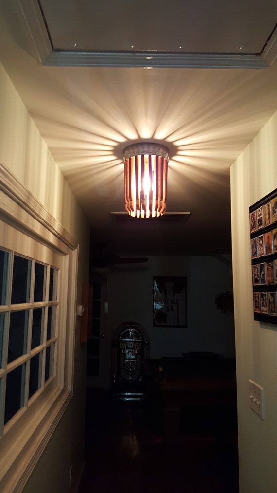 Wine Barrel Stave Flush Mount Light Colonnade Made from | Etsy