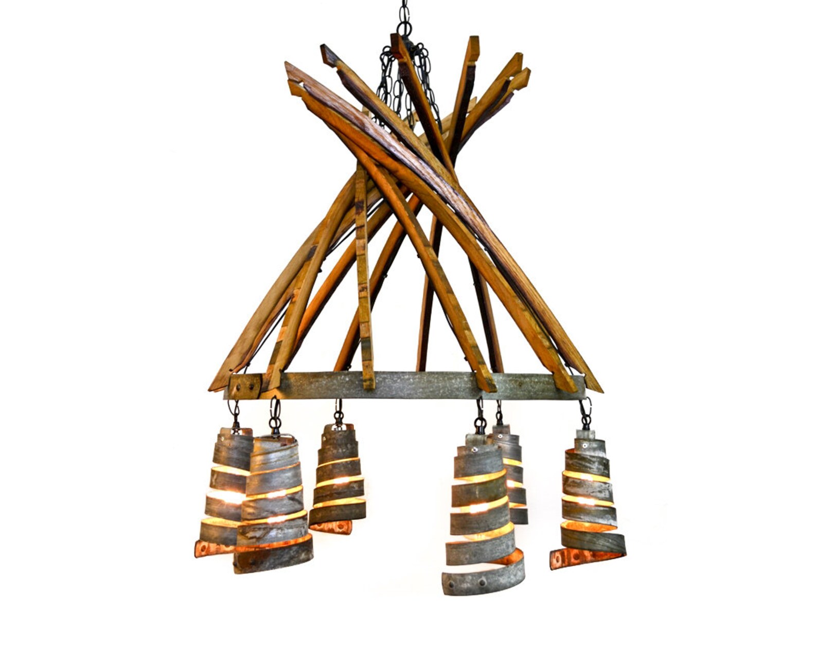 Barrel Ring & Stave Chandelier Fascino Made From Retired - Etsy
