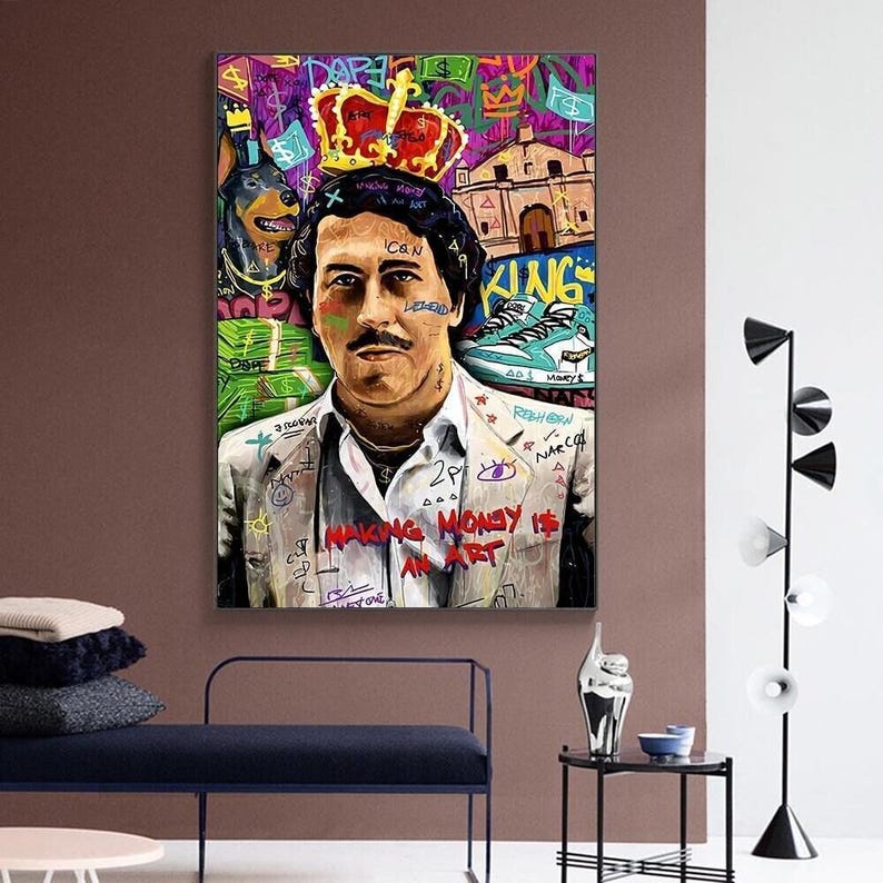 Thomas Shelby - Pablo Escobar - Godfather Canvas Painting Graffiti ...