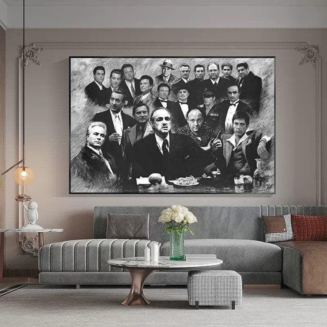 Scarface Soprano Godfather Good Fellas Gotti Mafia Collage Poster Black ...