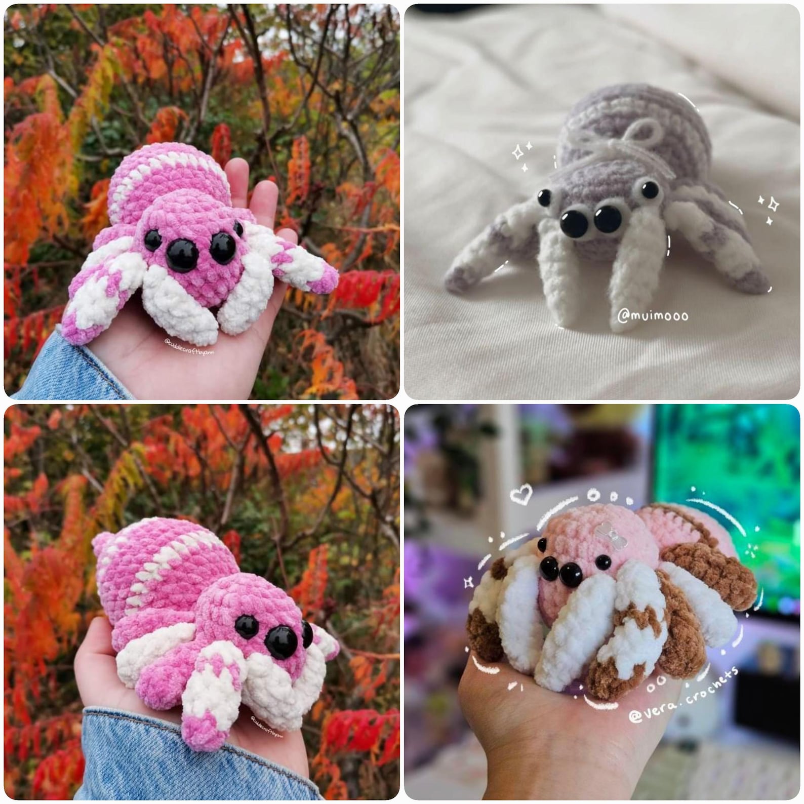 Jumping Spiders - Halloween Amigurumi Crochet Pattern ENGLISH - Etsy