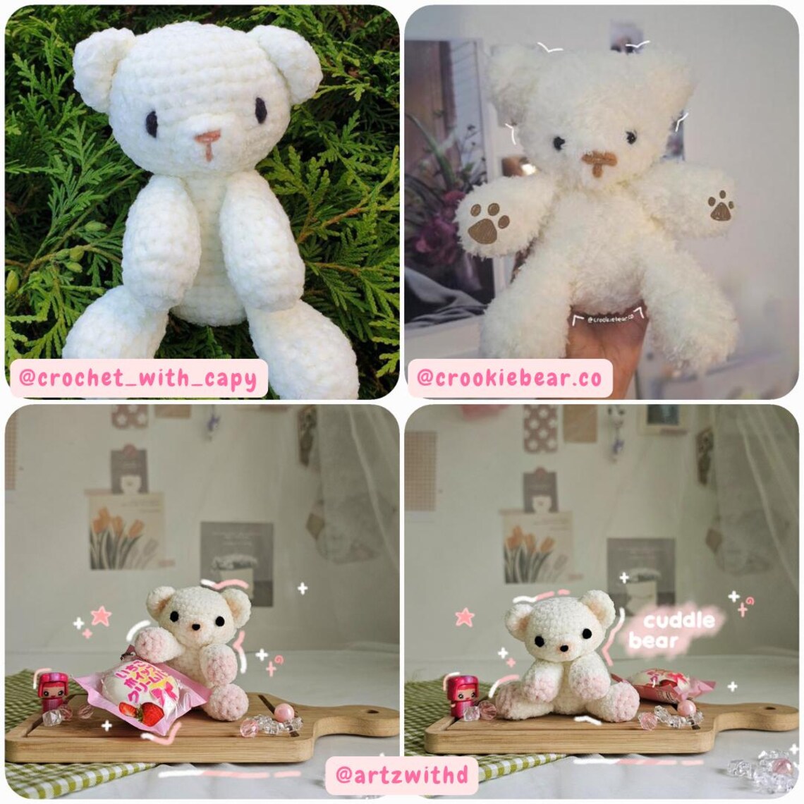 Cuddle Bud Bear- Cuddle Buddies Amigurumi Crochet Pattern ENGLISH - Etsy