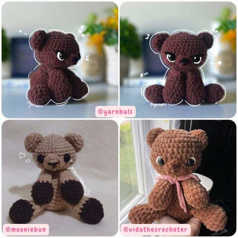 Cuddle Bud Bear- Cuddle Buddies Amigurumi Crochet Pattern ENGLISH - Etsy