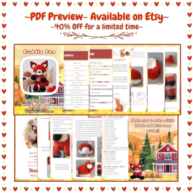 Cuddle Bud Fox- Cuddle Buddies Amigurumi Crochet Pattern ENGLISH - Etsy