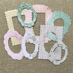 Die-cut Frames - Pastel and Book Page - Set of 8 - Etsy