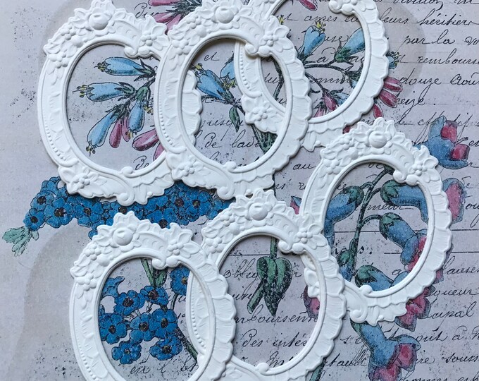 Embossed Oval Frames in Ivory - Set of 6 - Etsy