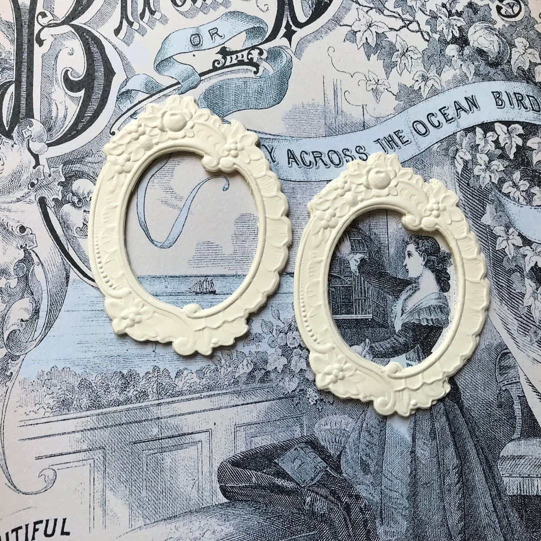 Die-cut Embossed Oval Frames in Ivory - Set of 6 - Etsy