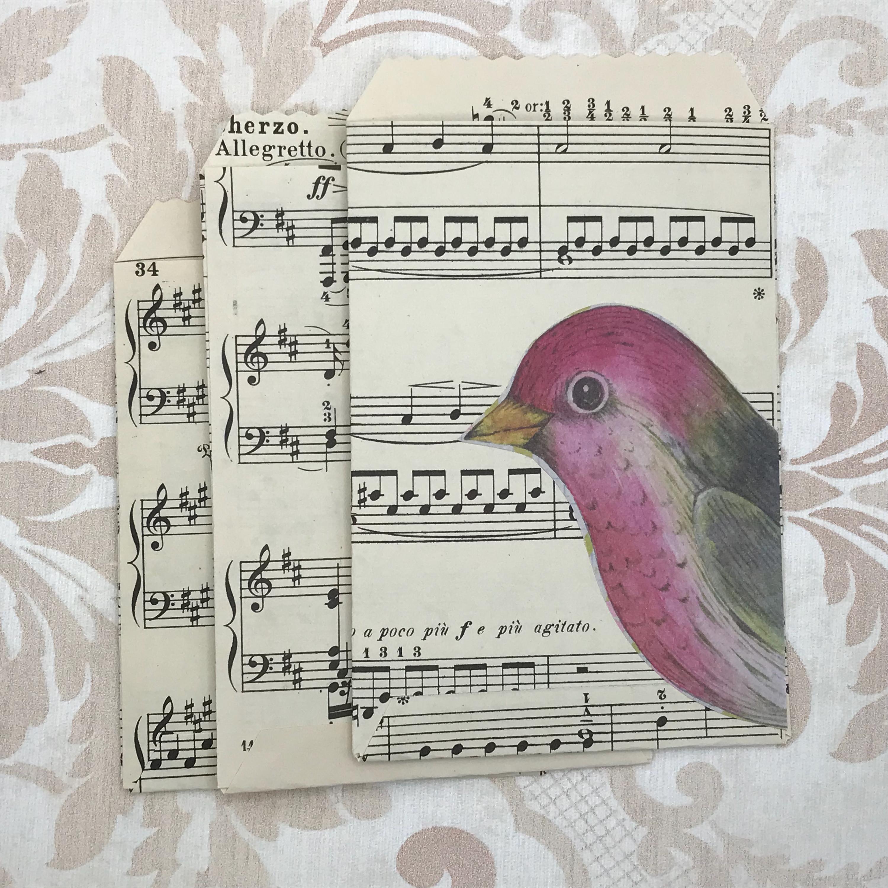 Handmade Book Page and Music Bags / Journal Pockets – Set of 6 - Etsy