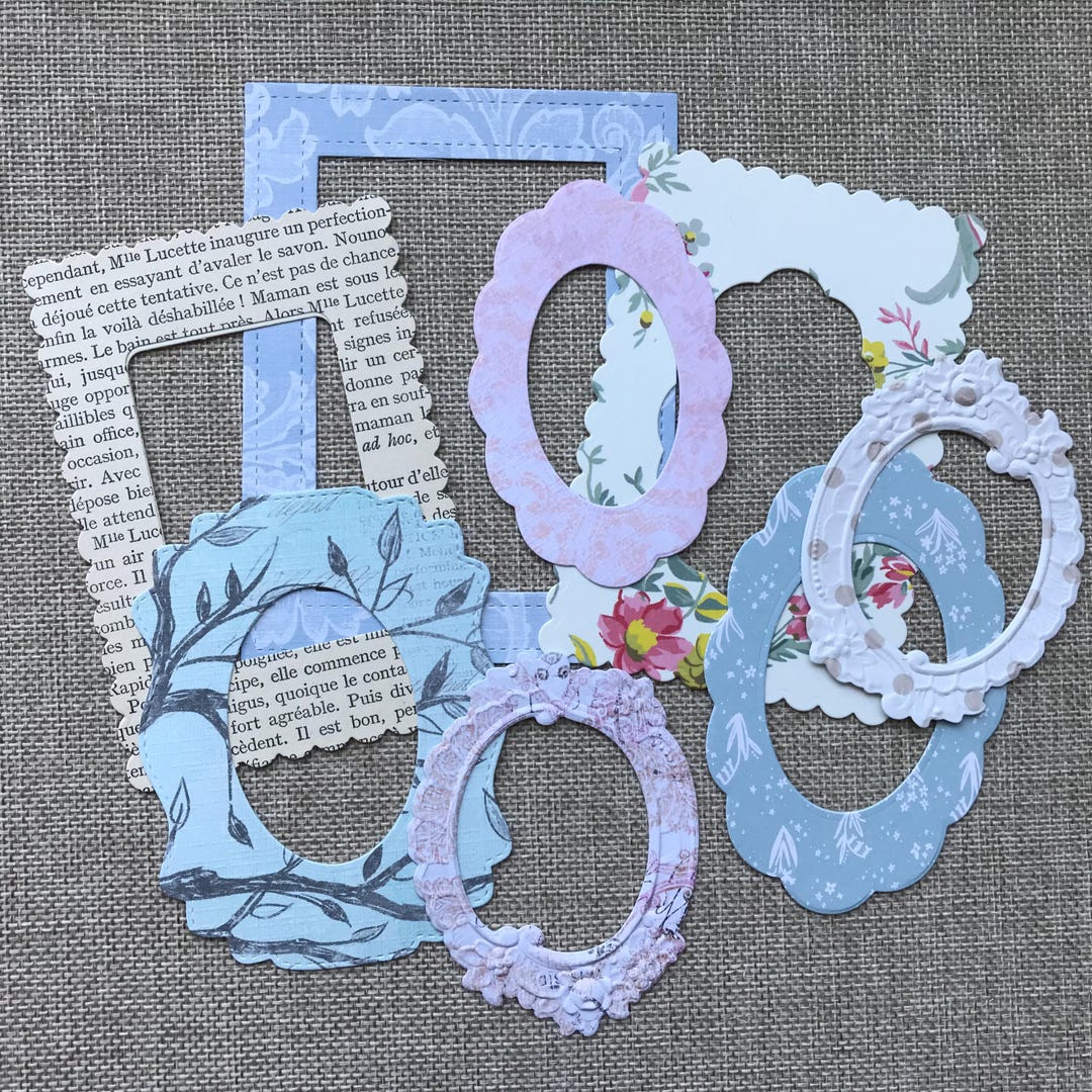 Die-cut Frames - Pastels and Book Page - Set of 8 - Etsy