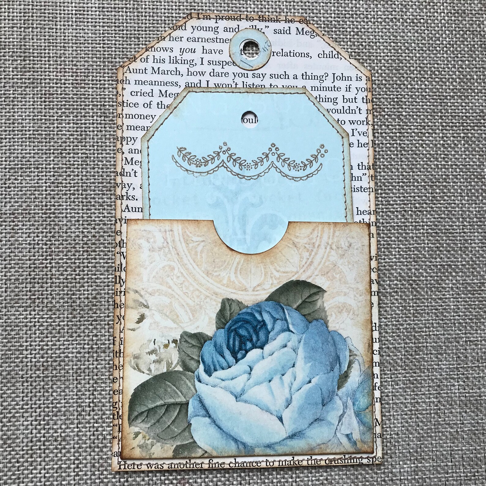 Handmade Stitched Book Page Tags Set of 8 - Etsy