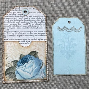 Handmade Stitched Book Page Tags Set of 8 - Etsy