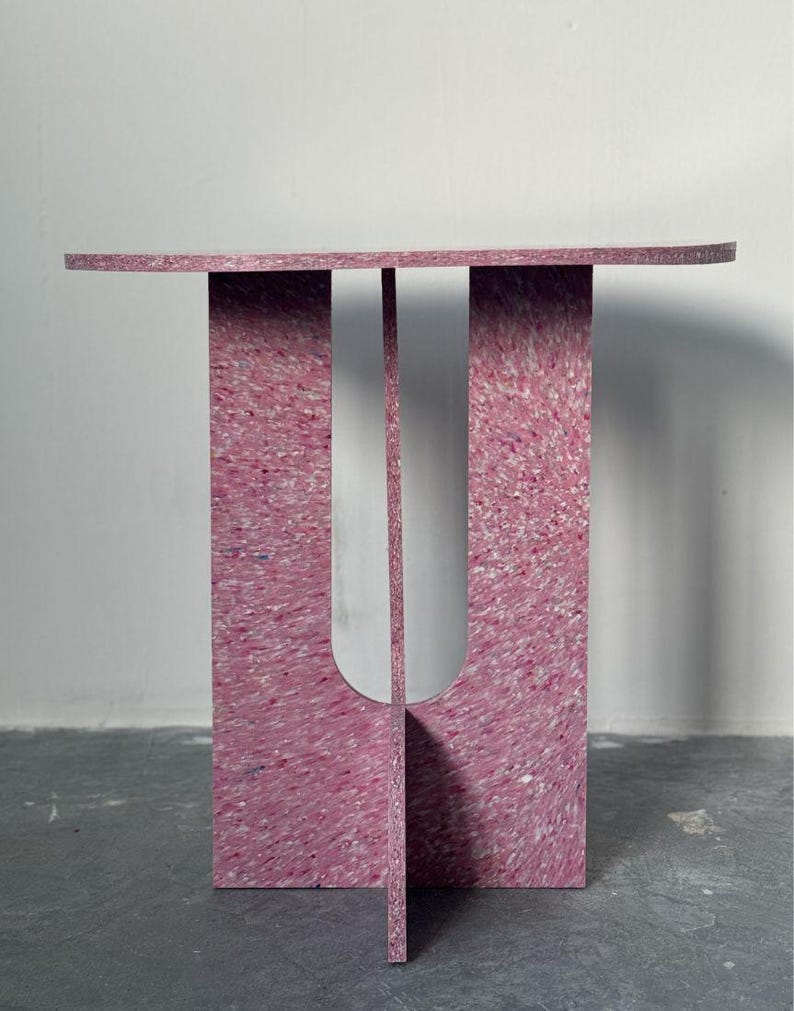 Blush Pink Recycled Plastic Side Table: Modern Accent Furniture - Etsy