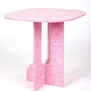 Blush Pink Recycled Plastic Side Table: Modern Accent Furniture - Etsy
