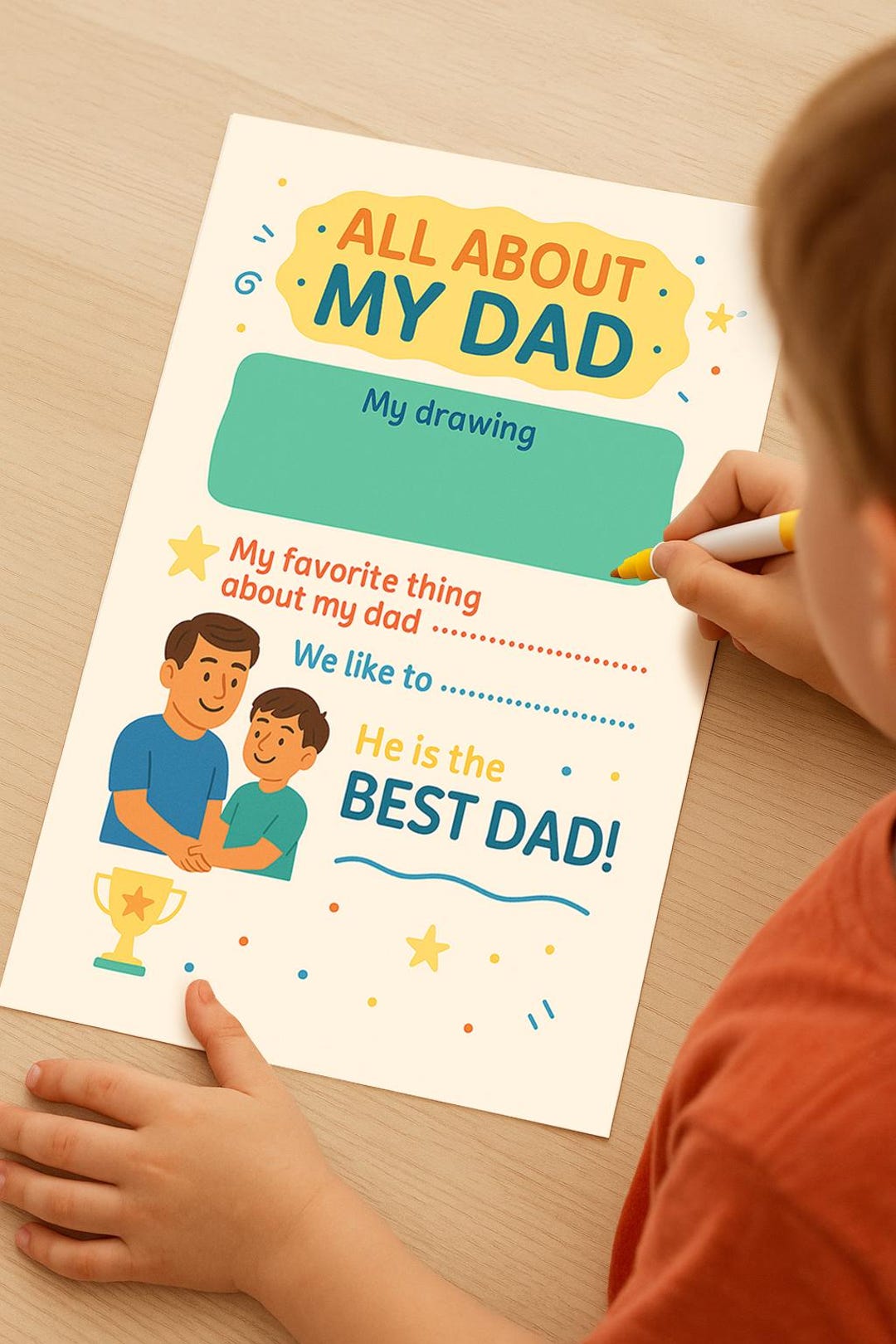 Father’s Day Printable | All About My Dad Worksheet | Kids Activity ...