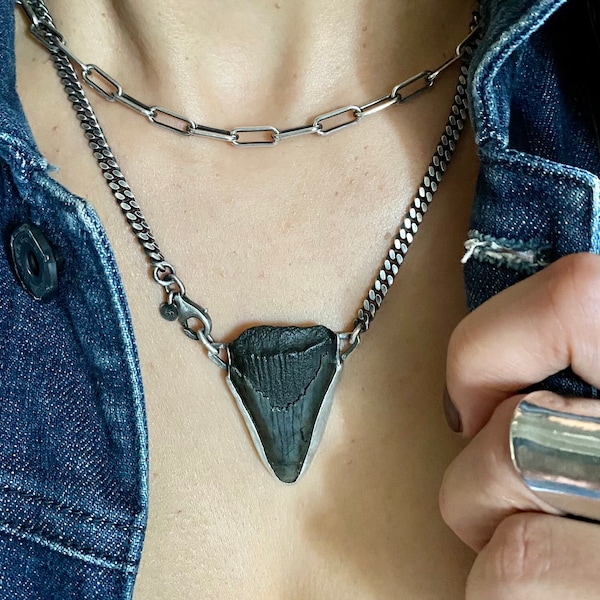 Megalodon Shark Tooth Necklaces - Etsy