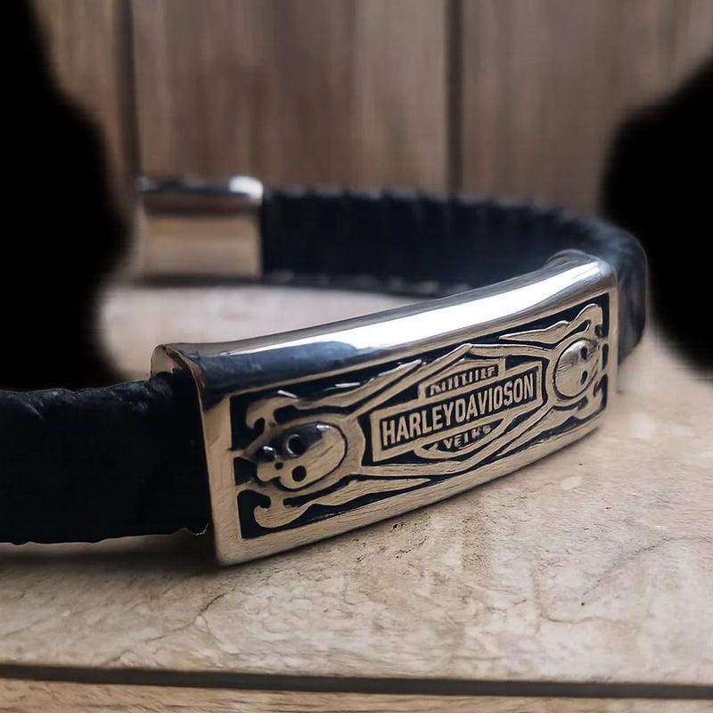 Leather Men Harley Bracelet - Etsy