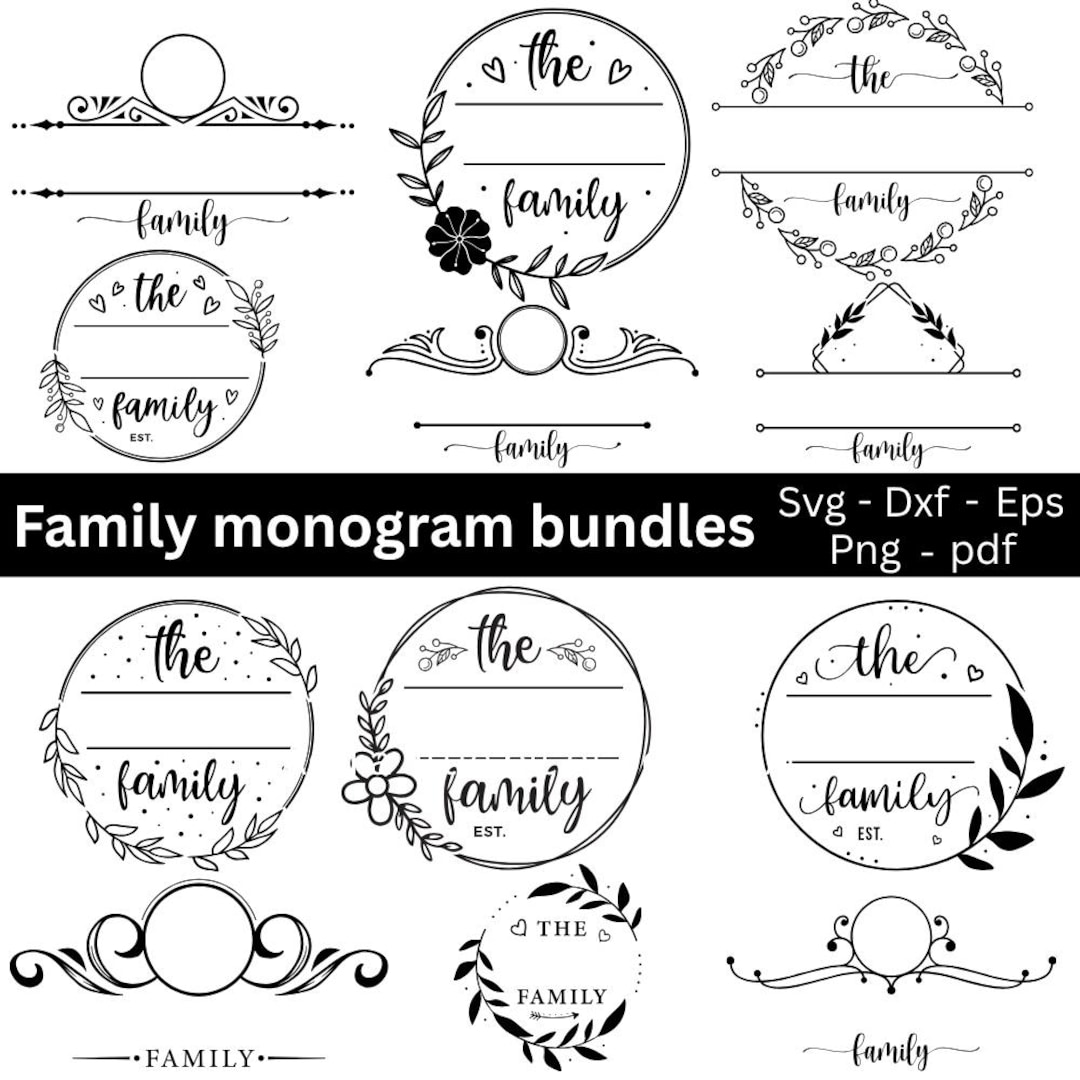 Family Monogram SVG Bundle – 12 Personalized Designs for Cricut ...