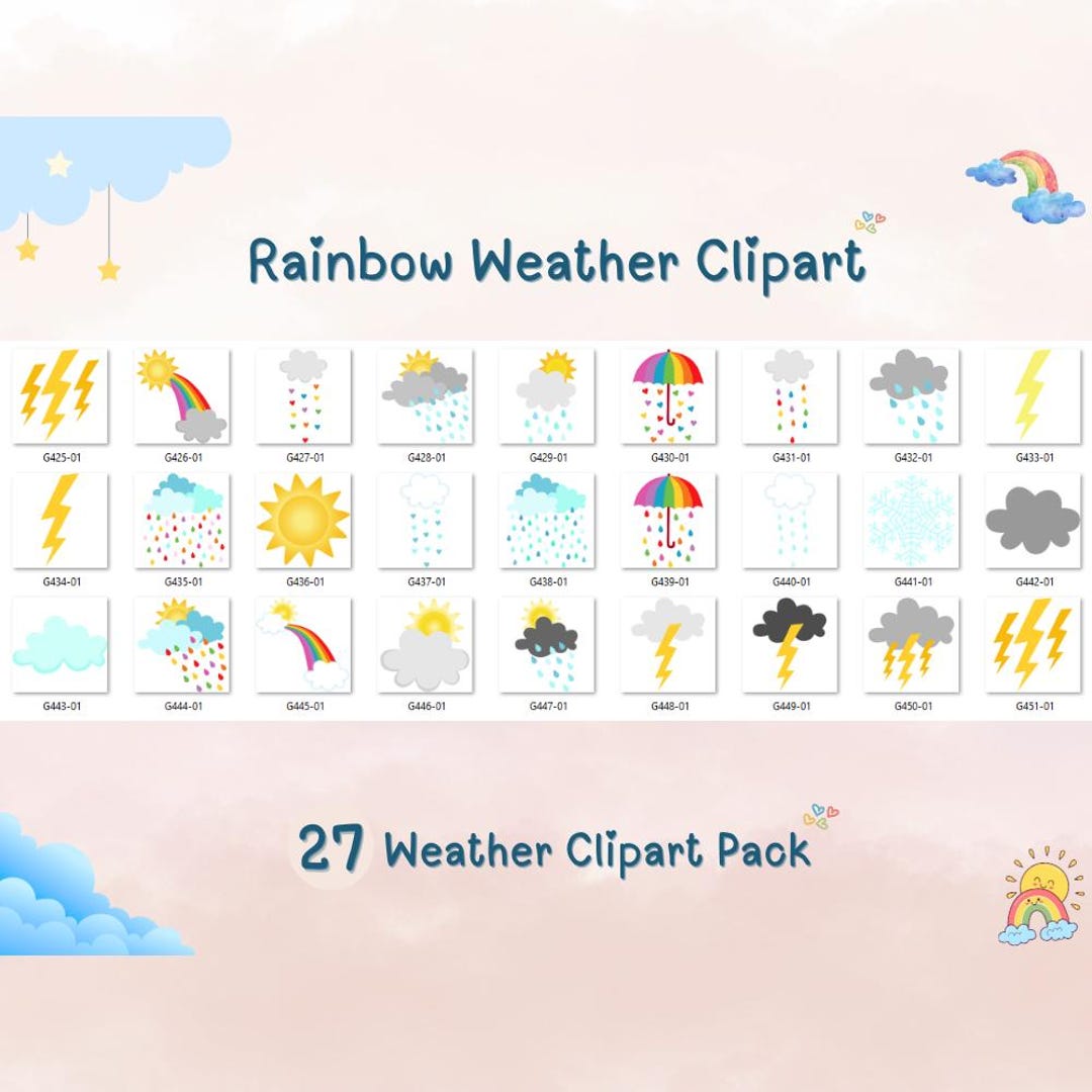 Party Weather Clipart PNG | Scrapbook Planner Stickers (digital ...