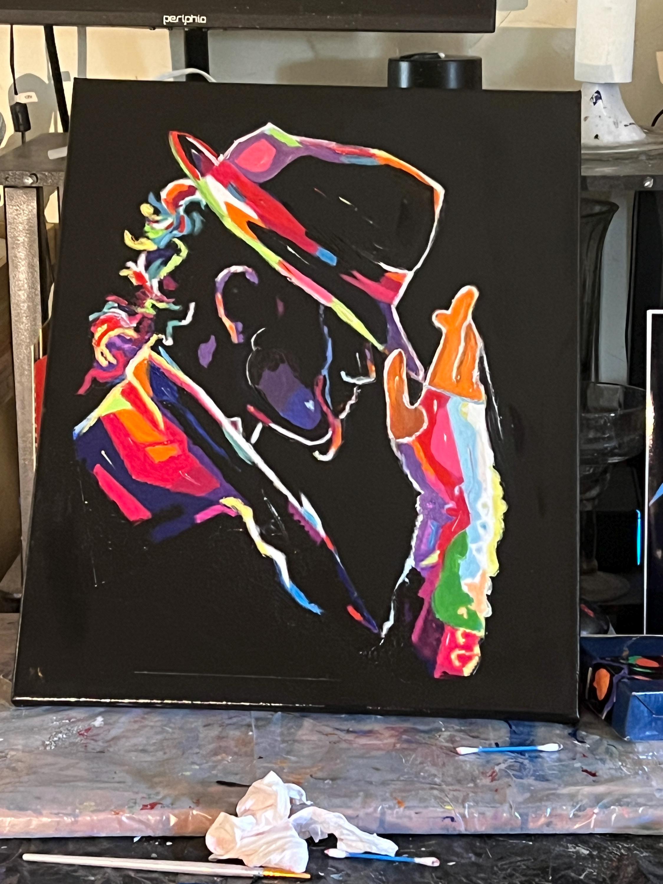 Michael Jackson Pop Art 16x20. Acrylic and Oil 3-D Painting on Canvas ...