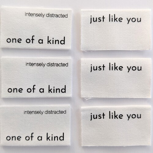 One of a Kind Just Like You Cotton Luxe Labels 6 Pack | Etsy