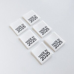 Made in 2025 | Cotton Luxe Labels | 6 Pack | Woven Garment Labels for ...