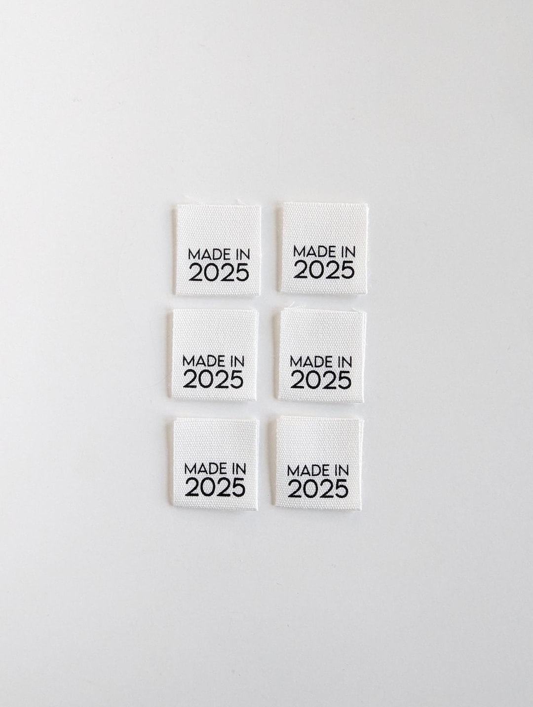Made in 2025 | Cotton Luxe Labels | 6 Pack | Woven Garment Labels for ...