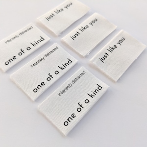One of a Kind, Just Like You | Cotton Luxe Labels | 6 Pack | Woven ...