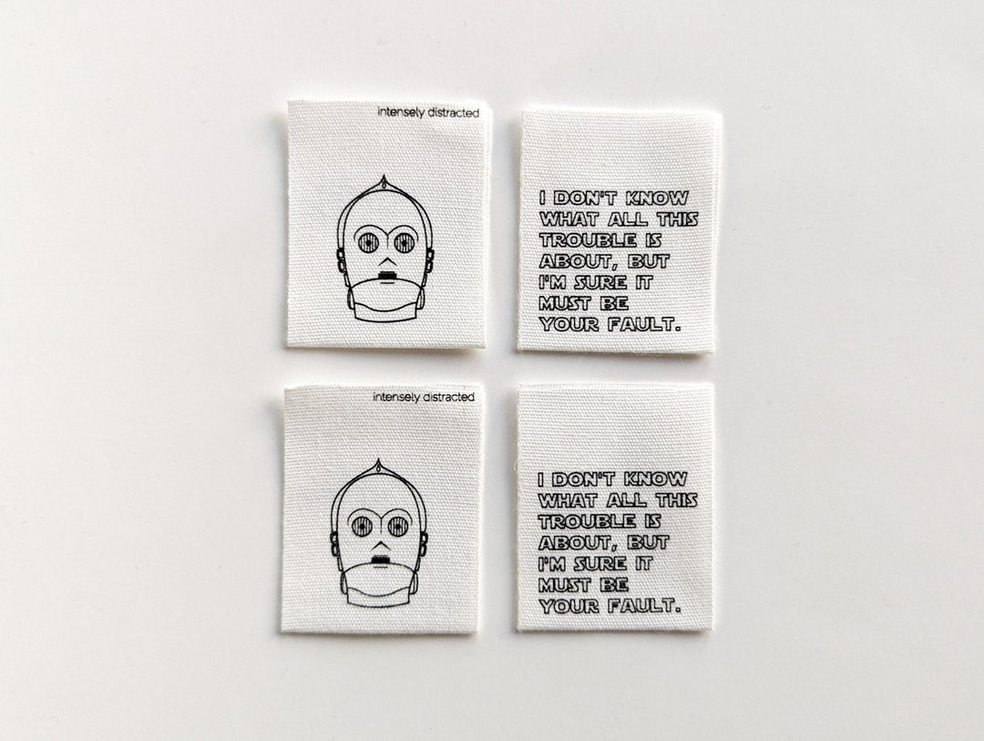 It Must Be Your Fault | Cotton Luxe Labels | 4 Pack | Woven Garment ...
