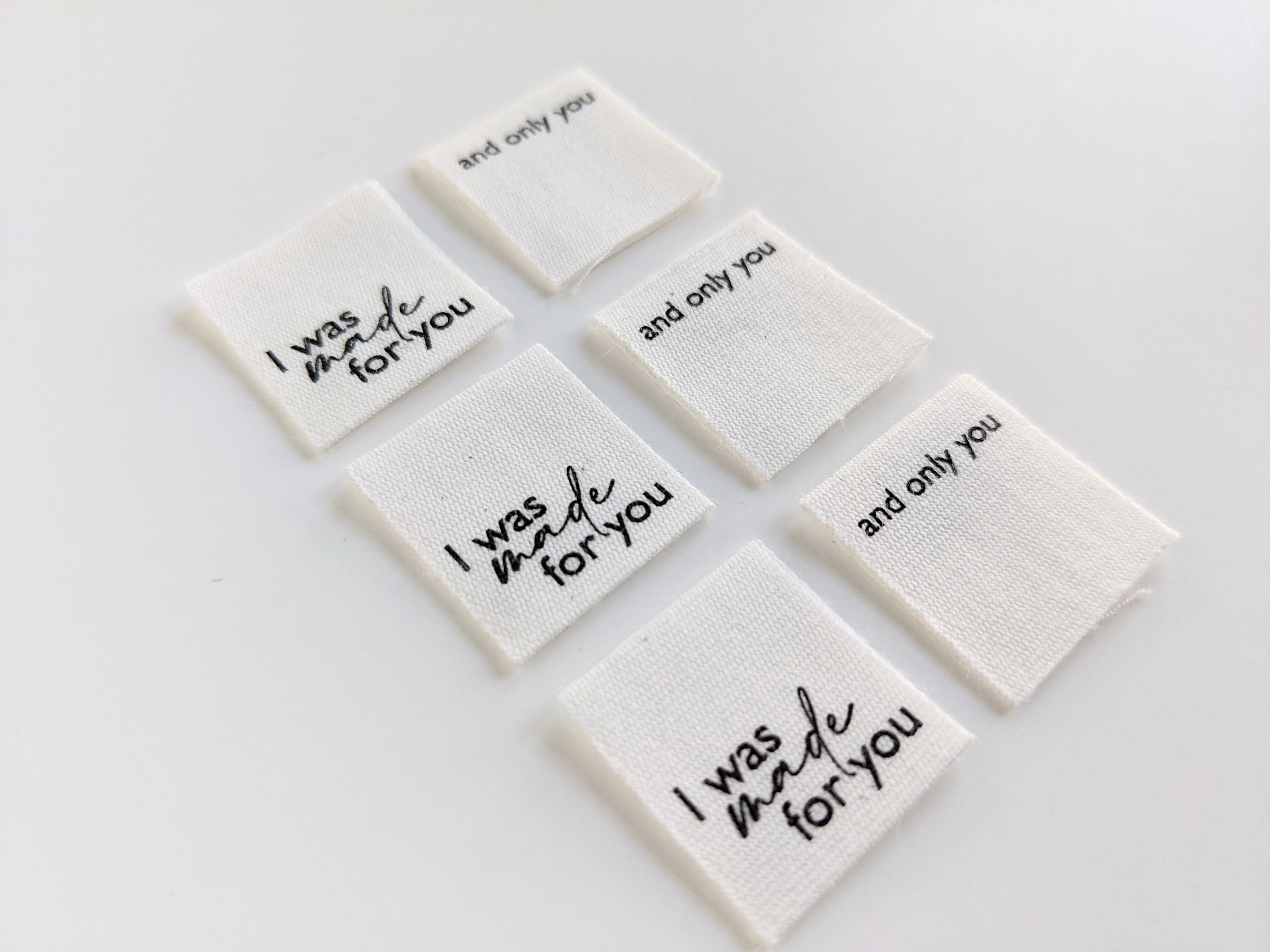 I Was Made for You, and Only You | Cotton Luxe Labels | 6 Pack | Woven ...