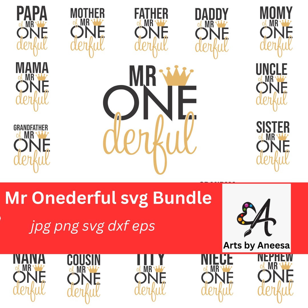 Mr Onederful SVG Bundle | Boy 1st Birthday (digital Download) - Etsy