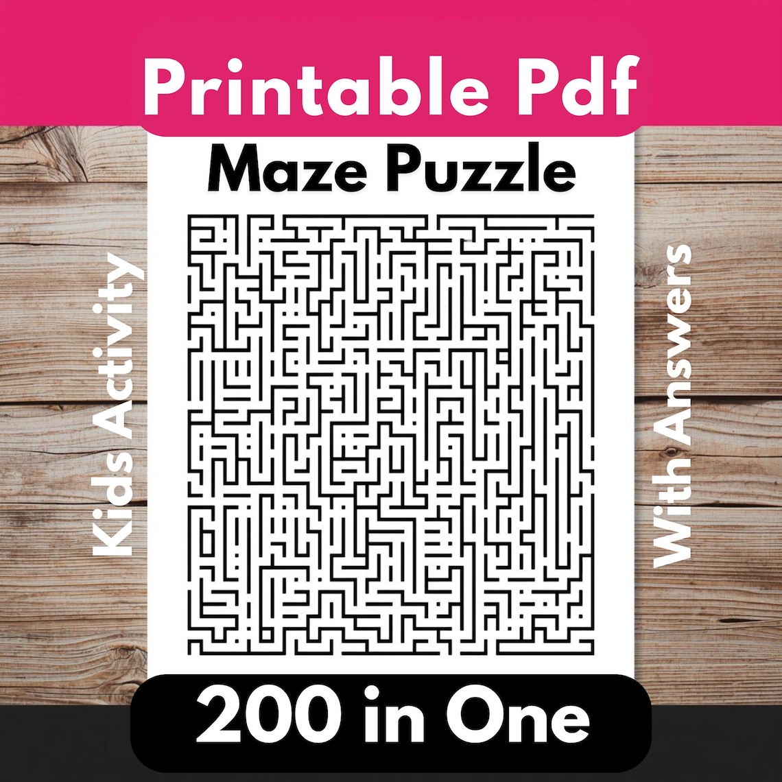 Kids Maze Activity Pack – 200 Pages With Answers | Brain Fun PDF - Etsy