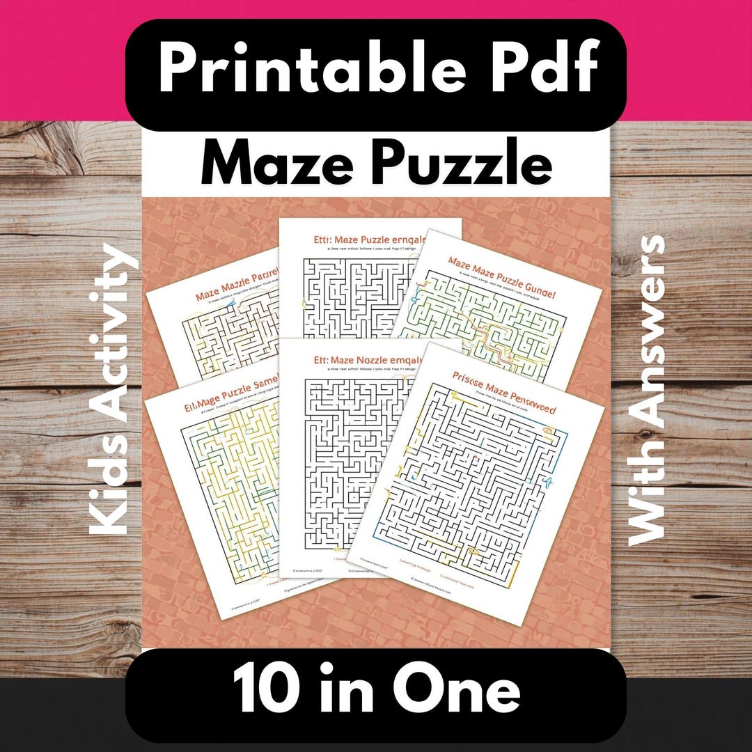 Maze Puzzle Printable for Kids – 10 Logic Games With Answers (PDF ...