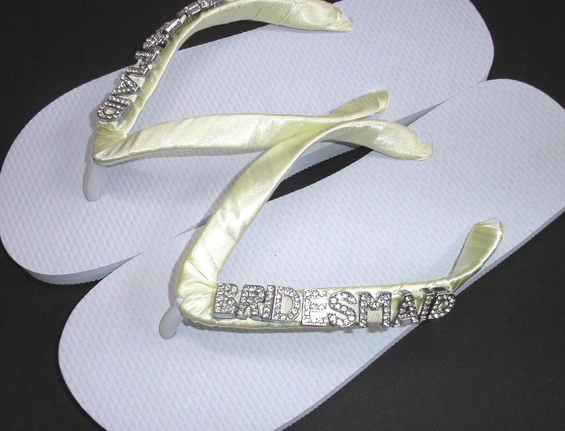 BRIDESMAID Wedding Flip Flops - Etsy