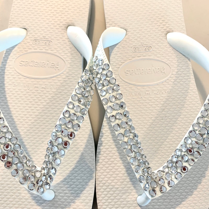 Rhinestone Flip Flop - Etsy