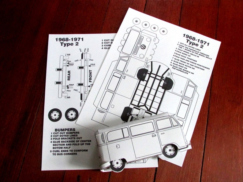 Paper Model Bus 1968-1970 Instant Download - Etsy