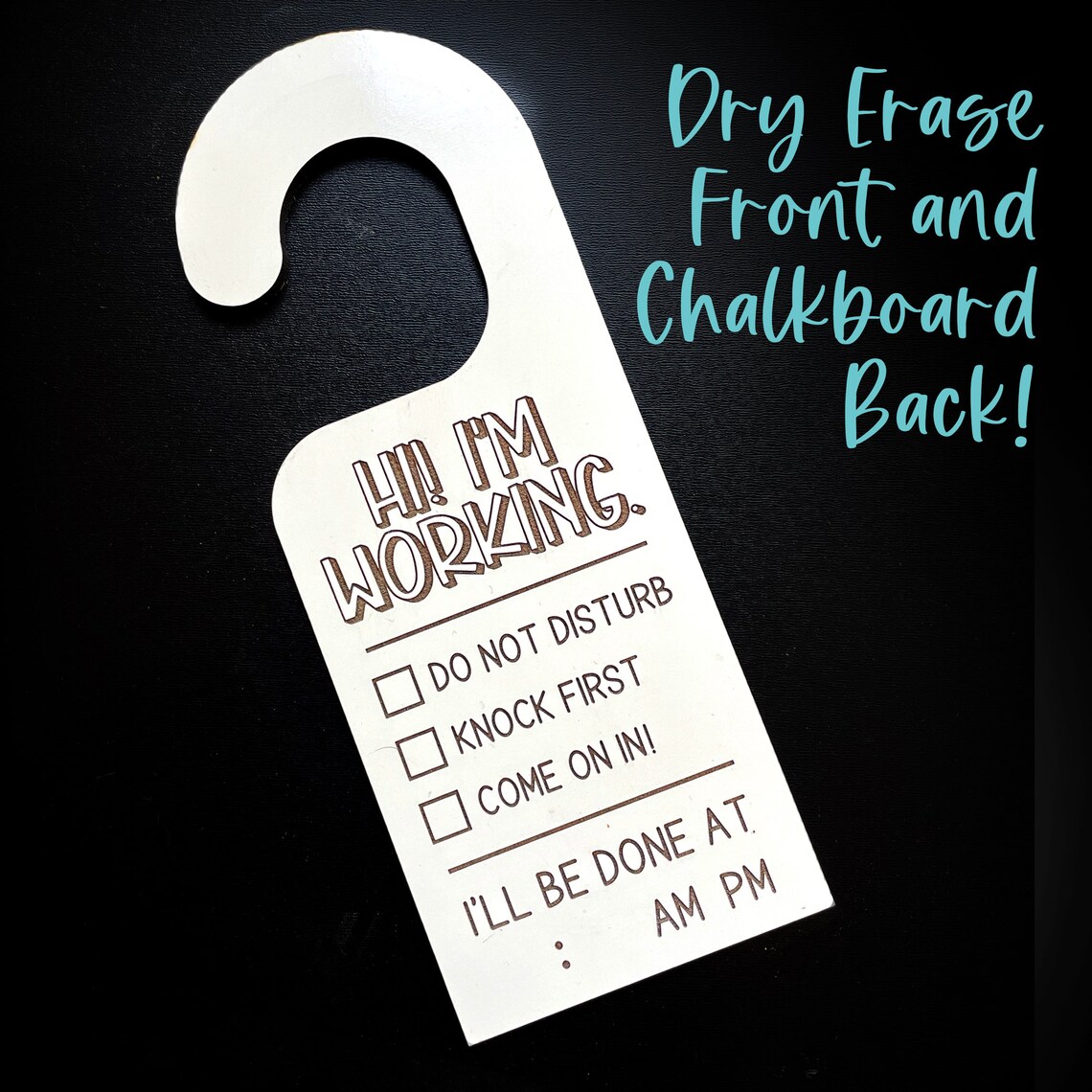 Work From Home Door Sign - Whiteboard Hanger With Chalkboard Back - Etsy