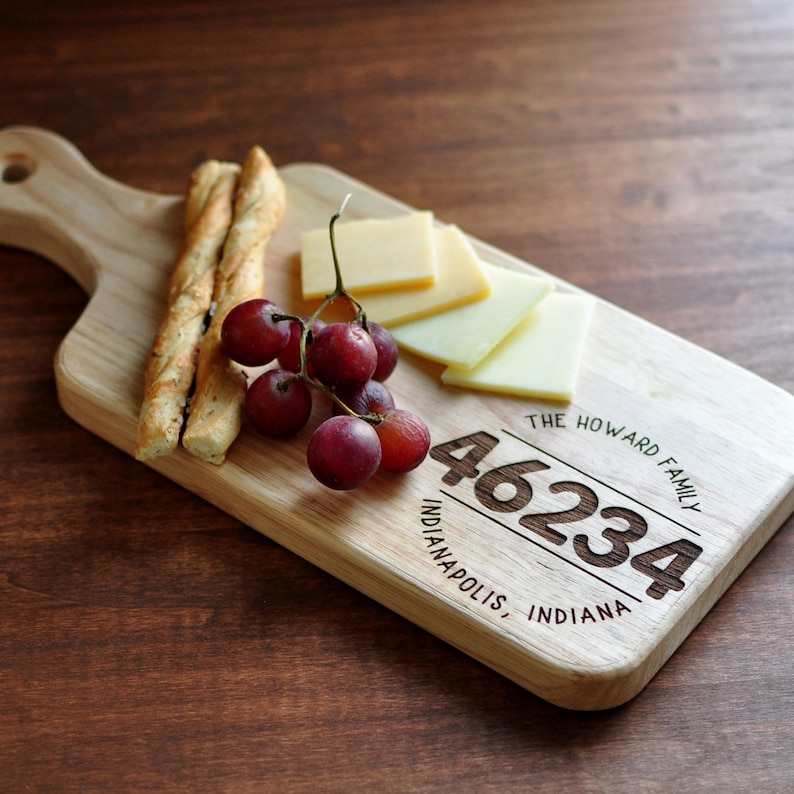 Personalized Cutting Board With Last Name and Zip Code - Etsy