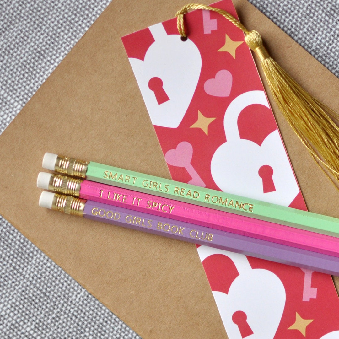 Three Pencils and Bookmark Set for Romance Readers Smart Girls Read ...