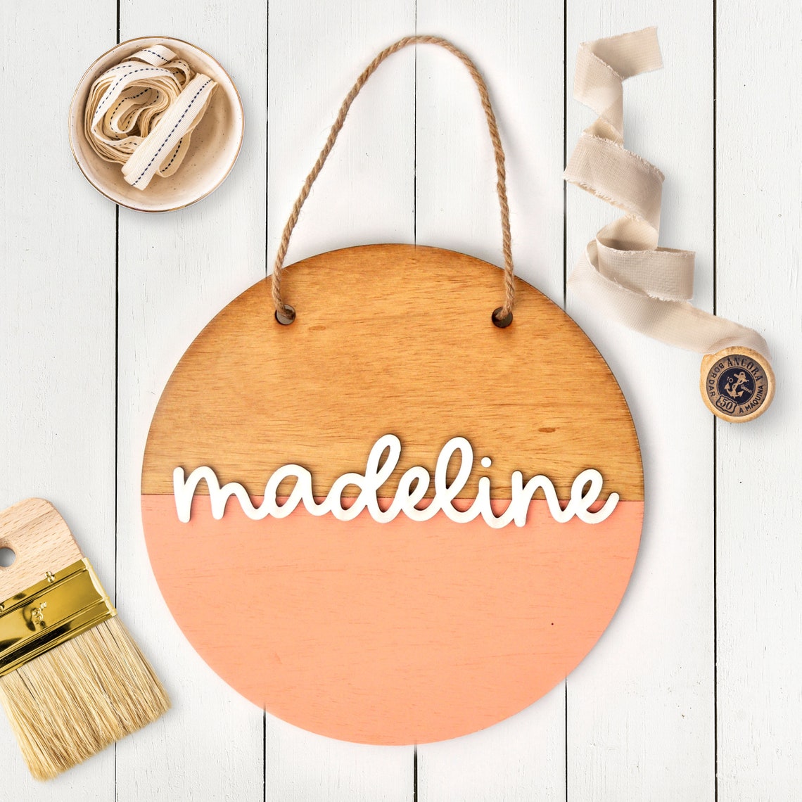 Modern Script Color Dip Name Sign | Etsy