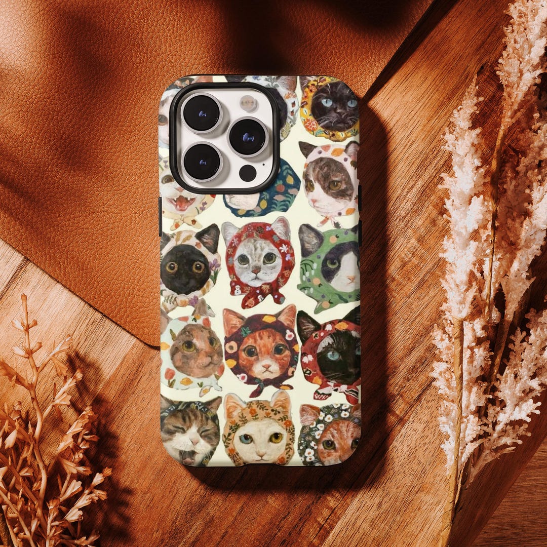 Kawaii Cute Cat Phone Case, Animal Lovers Gift, Kawaii Style, Phone ...