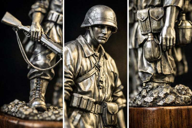 World War II Soldier Statue – Collectible Military Figurine, Desktop ...
