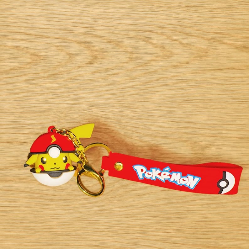 Pikachu Pokeball Keychain | Anime Pokemon Fan Gift - Etsy