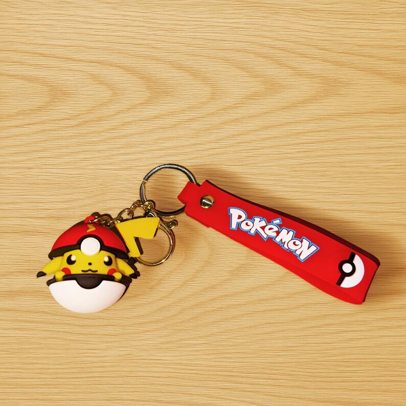 Pikachu Pokeball Keychain | Anime Pokemon Fan Gift - Etsy