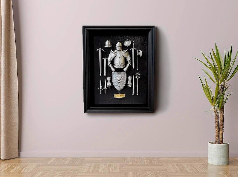 Medieval Knight Armour & Weapons Resin Box | Miniature Knight Decor ...